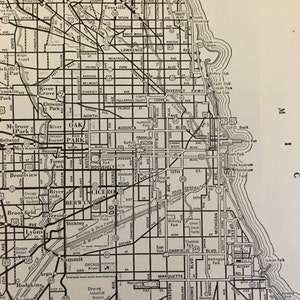 Vintage Chicago Map From the 1940s, Atlas Page Chicago Illinois Gift - Etsy