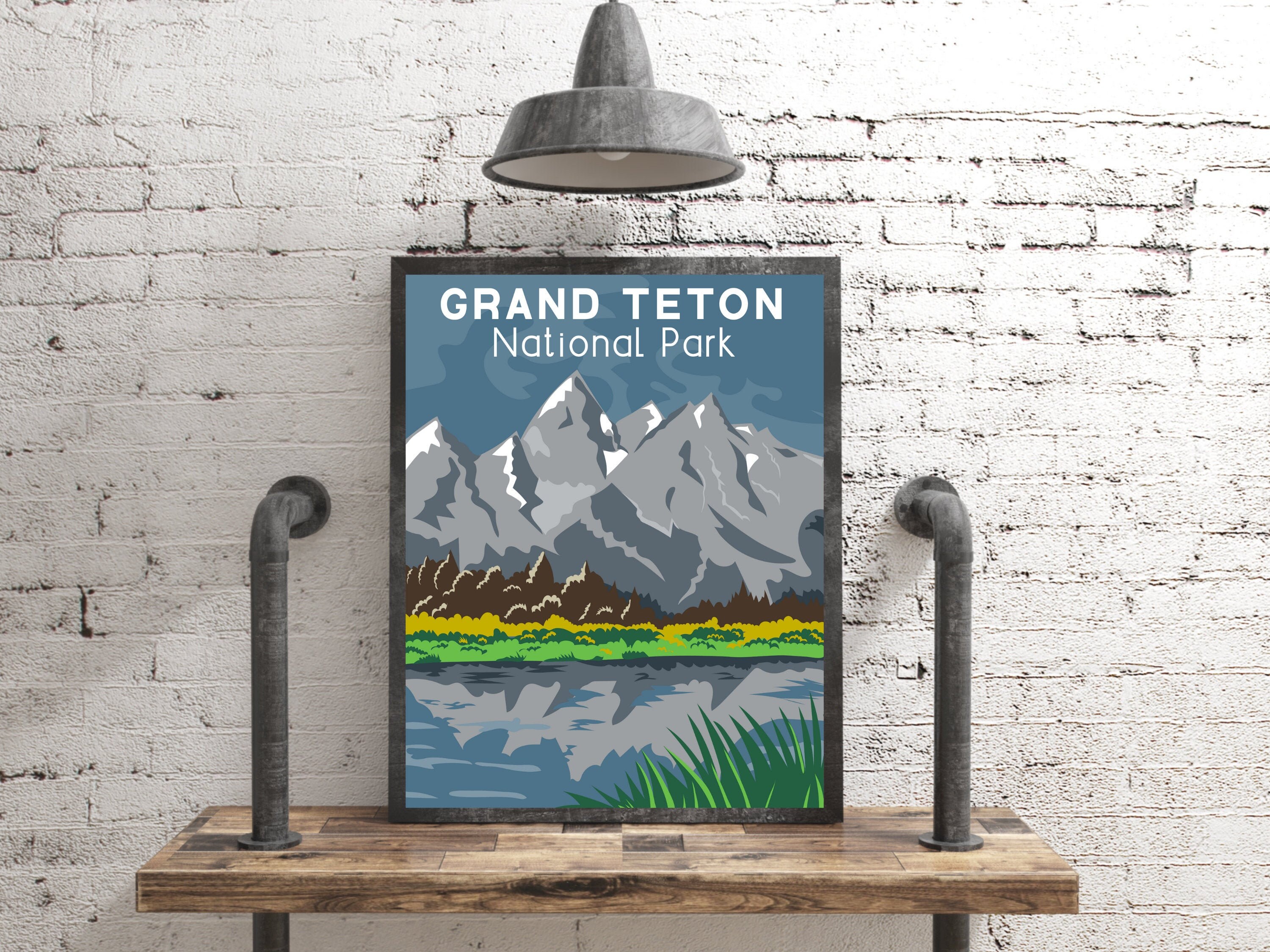 Grand Teton Poster National Park Gift Wyoming Travel Wall | Etsy