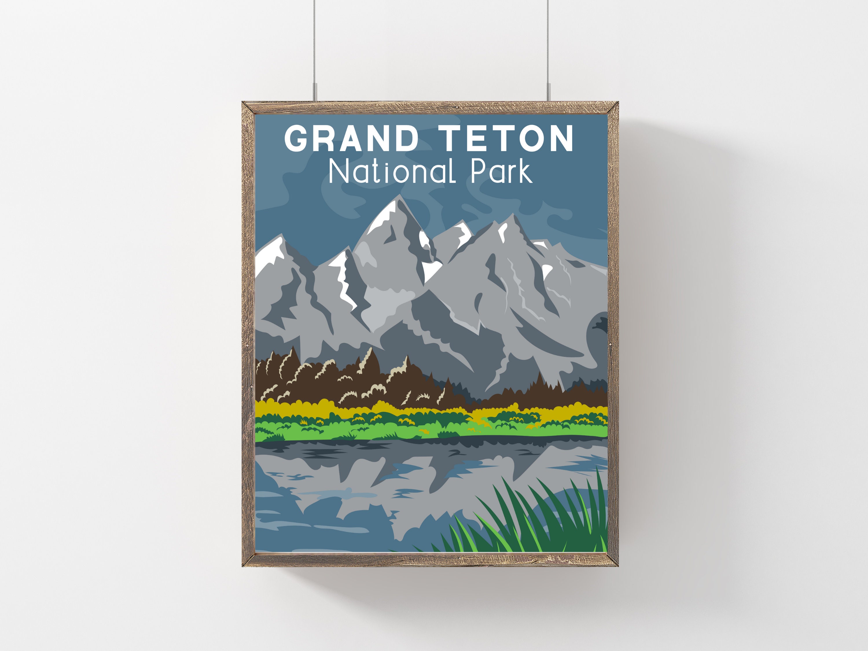 Grand Teton Poster National Park Gift Wyoming Travel Wall | Etsy