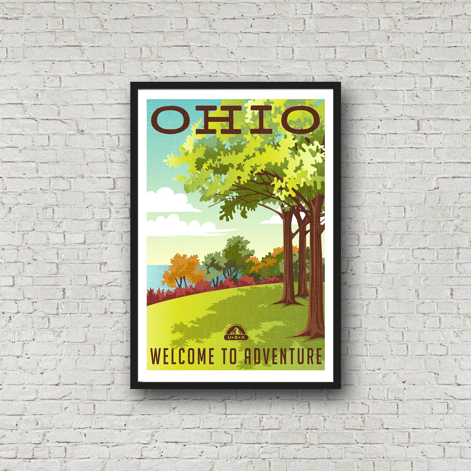 Ohio Travel Poster Vintage Style Ohio Art Retro Home Decor - Etsy