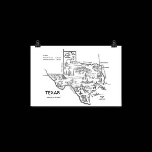 Texas Map State Wall Art Print Vintage Poster Kids Decor - Etsy