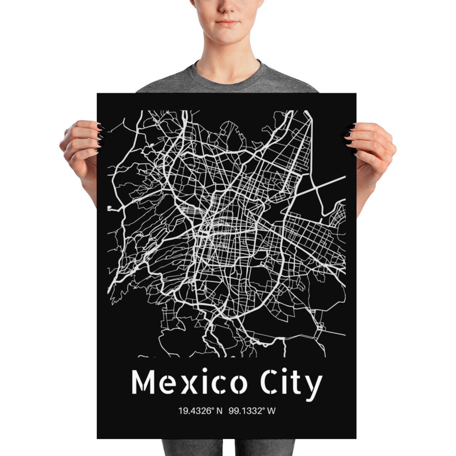 Mexico City Poster Map World Travel Decor Moving Away Gift - Etsy