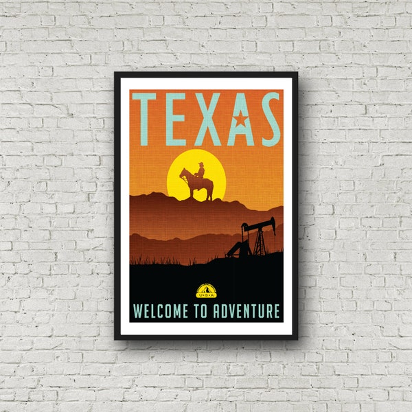 Texas Poster - Etsy