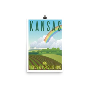 Kansas Art Travel Poster, Vintage Style State Wall Art, Kansas Print ...