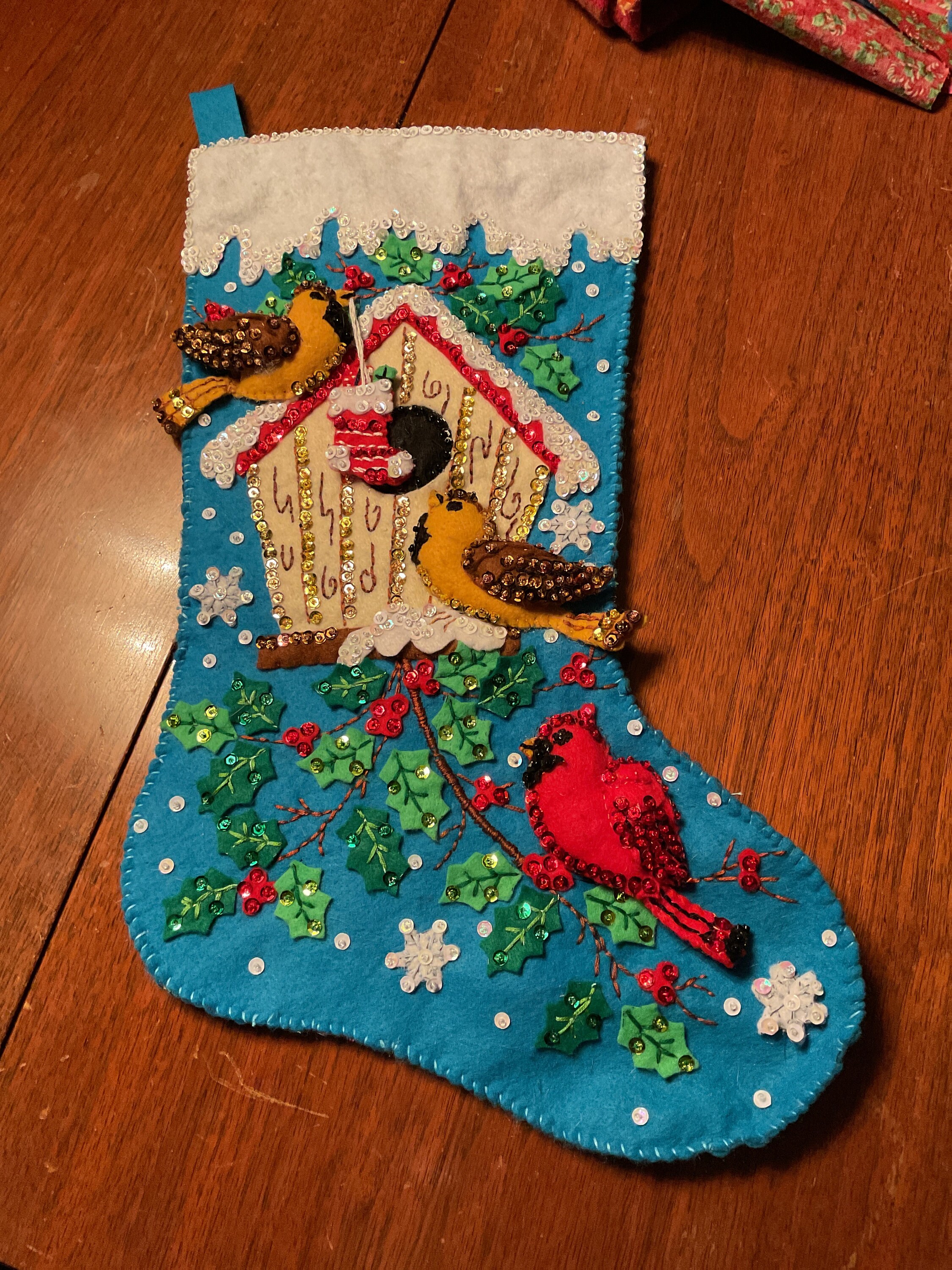 Bucilla Finished christmas Birds Stocking - Etsy