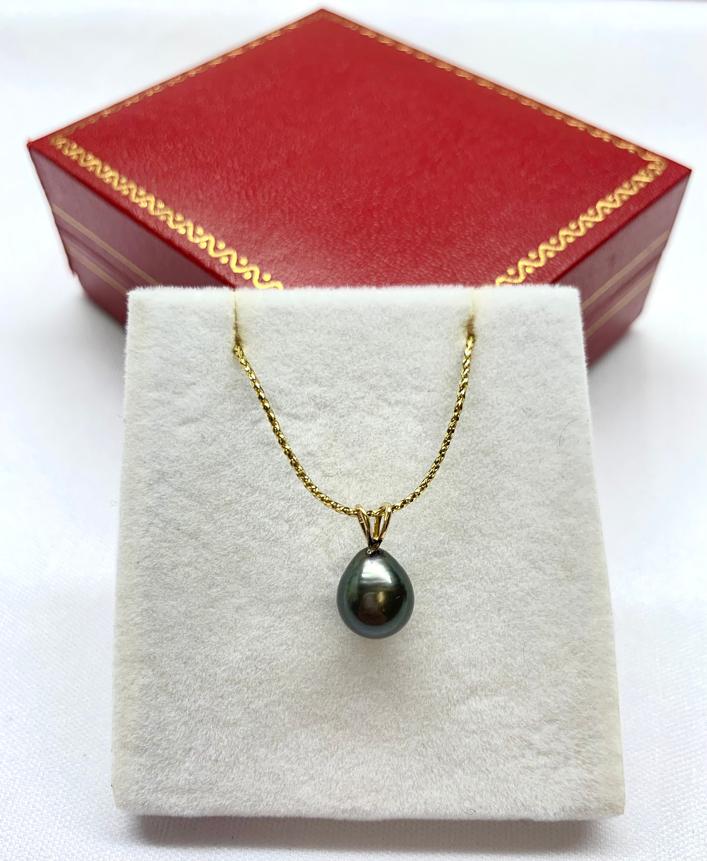 14K Yellow Gold 8.7 Mm Tear Black Tear Drop/circle Cultured - Etsy