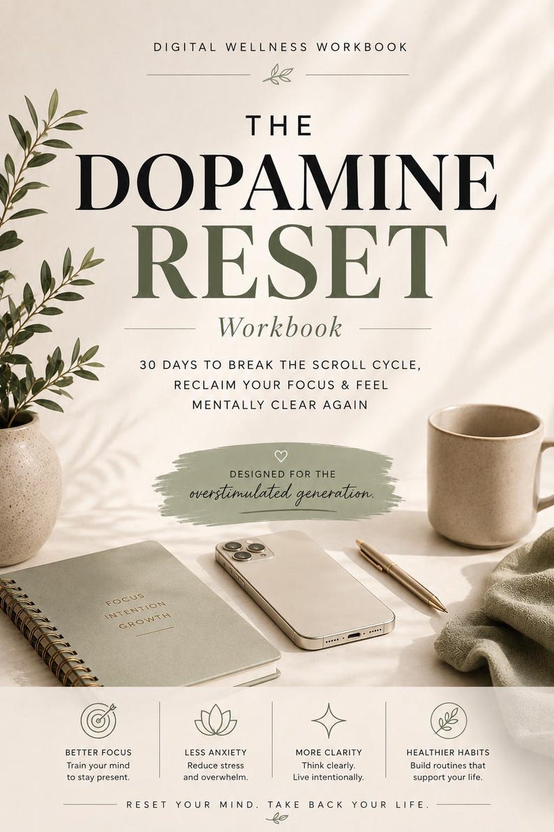 The Dopamine Reset Workbook | Digital Detox Planner | Focus ...