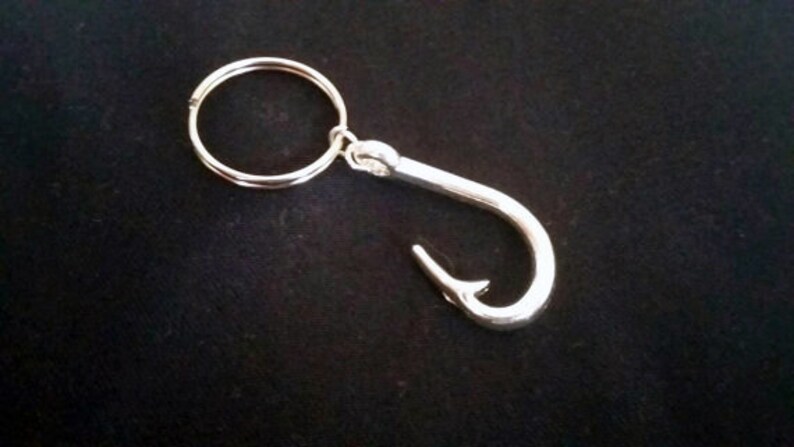 Fish Hook Keychain Fish Lure Keychain Silver Keychain Fishing - Etsy