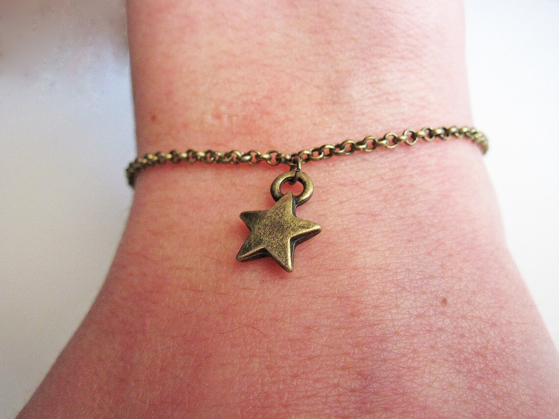 Star Bracelet Star Jewelry Antique Bronze Star Bracelet - Etsy