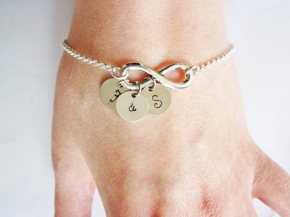 Personalized Infinity Bracelet with two Initials and | Etsy