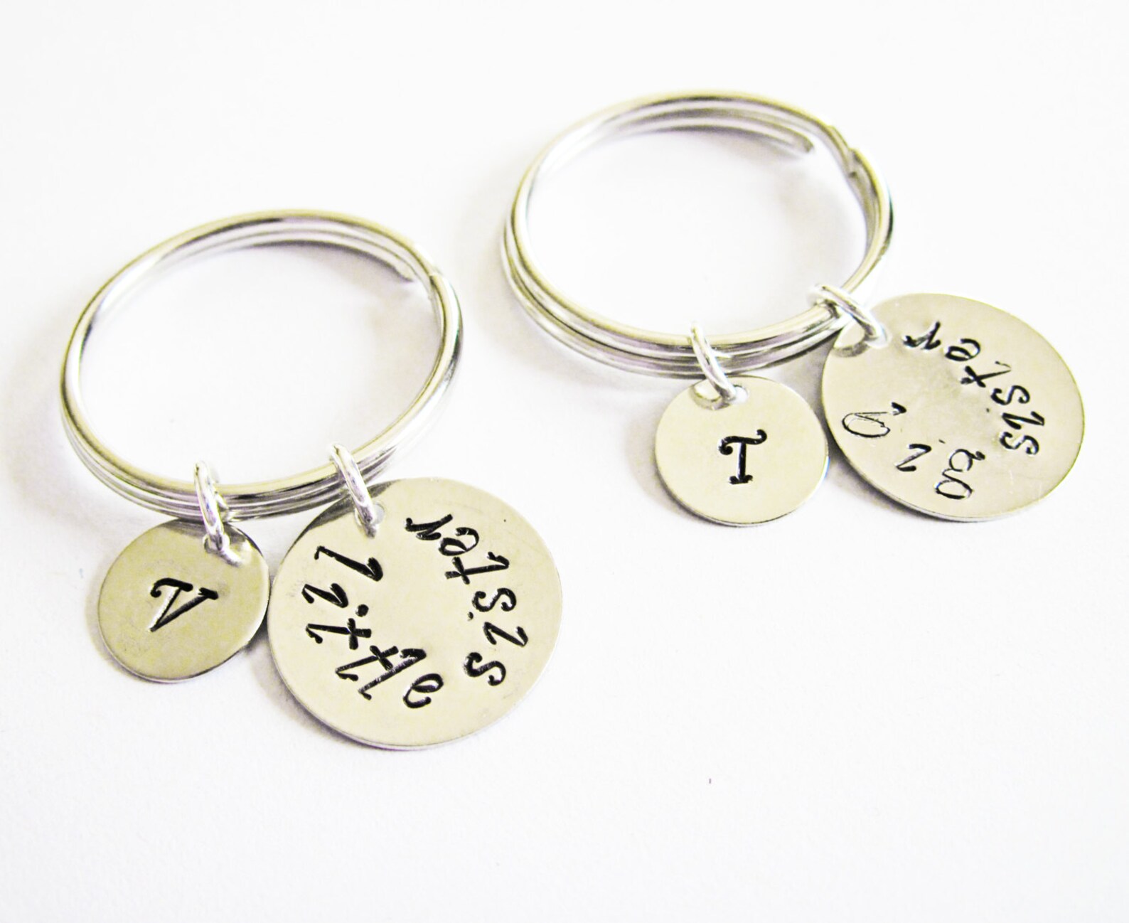 Personalized little sister keychain personalized key chain | Etsy