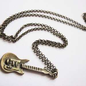 Guitar Necklace, Rock & Roll Jewelry, Rockstar Necklace, Vintage Style ...
