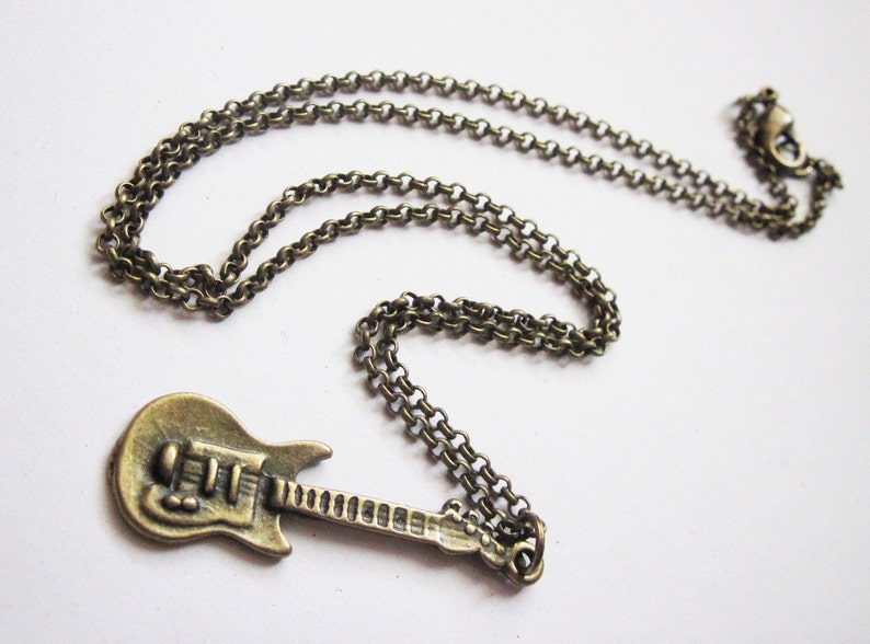 Guitar Necklace Rock & Roll Jewelry Rockstar Necklace - Etsy