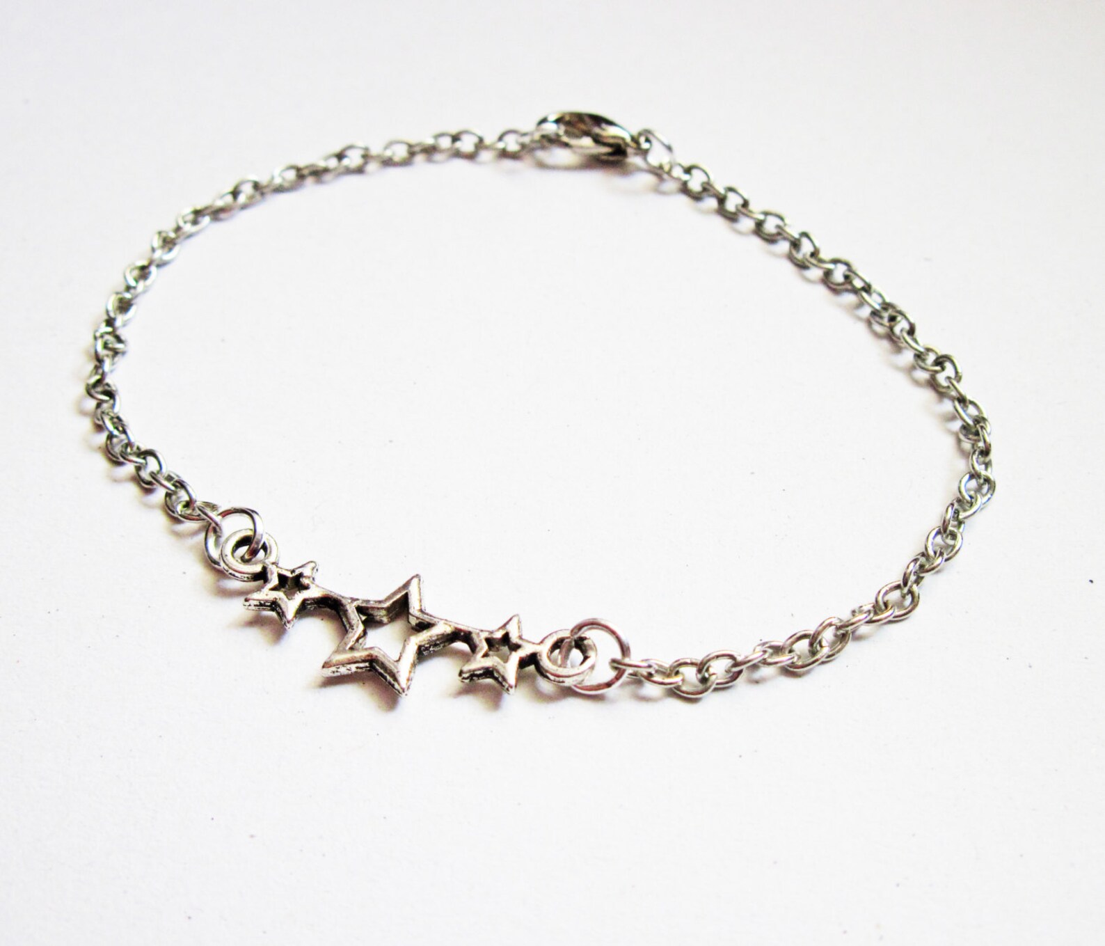 Star Bracelet Triple Star Bracelet Silver Star Bracelet | Etsy