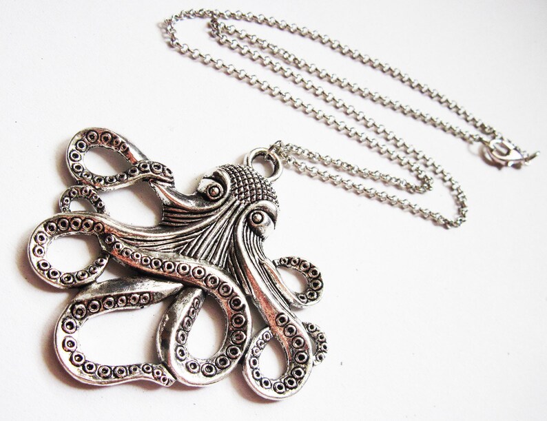 Octopus Necklace Brass Octopus Necklace Octopus Jewelry - Etsy