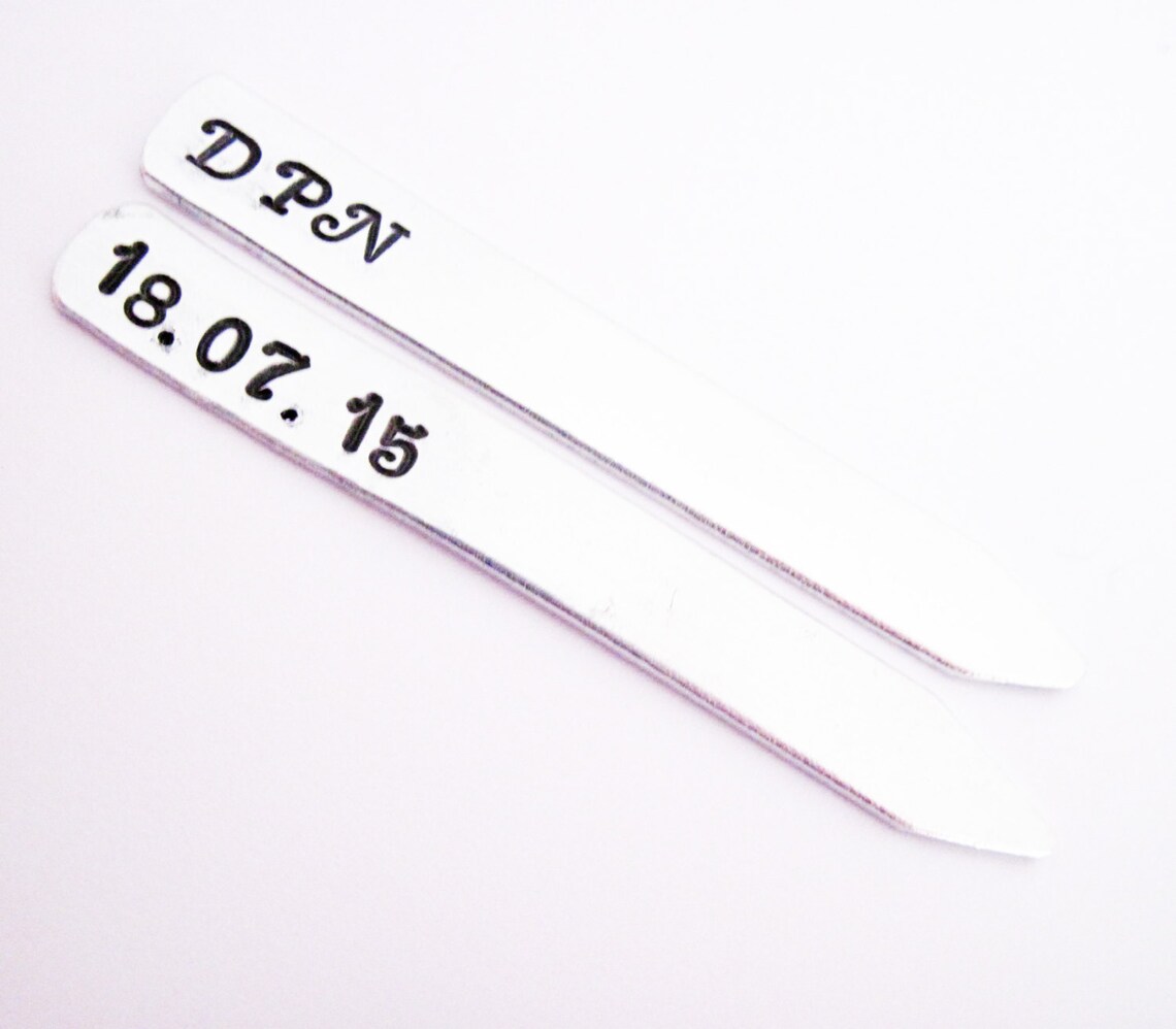 Personalized Monogram Collar Stay Set Set of 2 Gift for Dad - Etsy