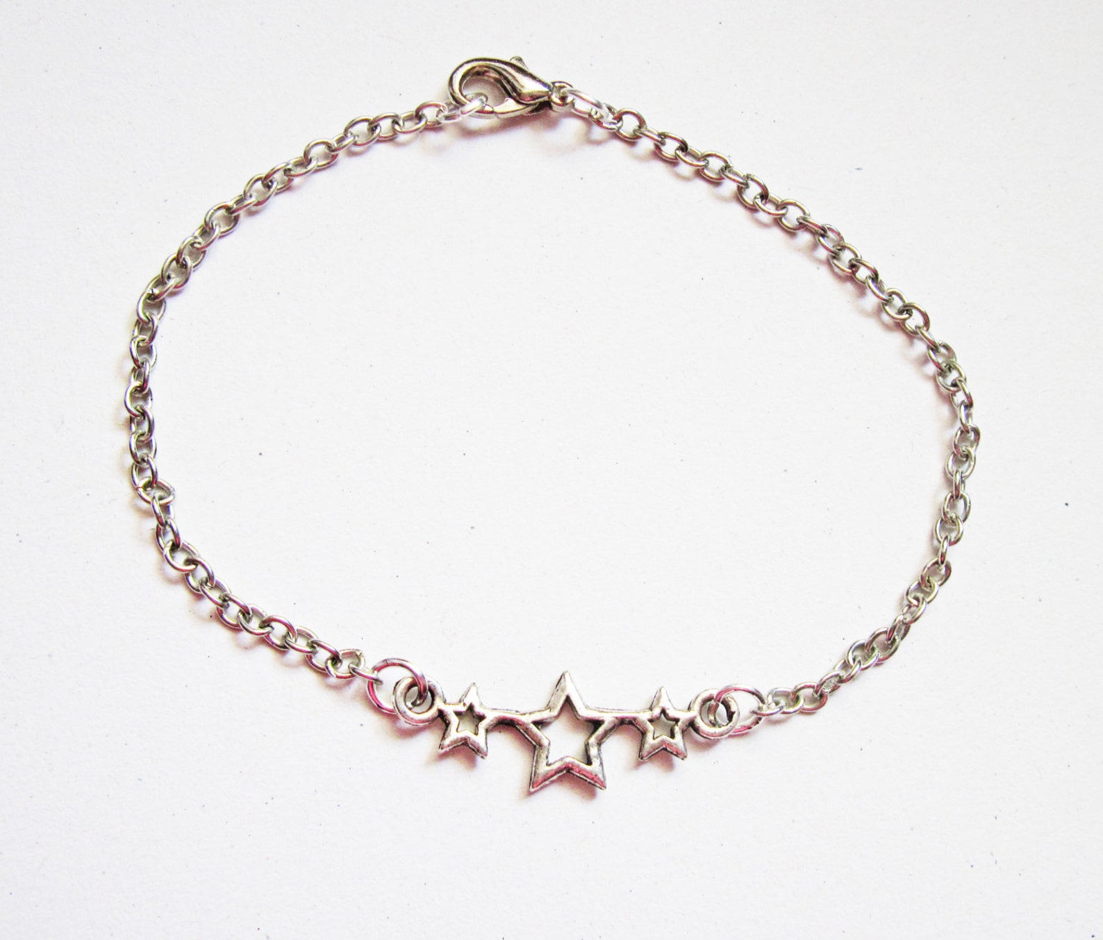 Star Bracelet Triple Star Bracelet Silver Star Bracelet | Etsy