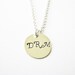 Three Initial Necklace, Three Letters on One Disc, Three Letter Name ...