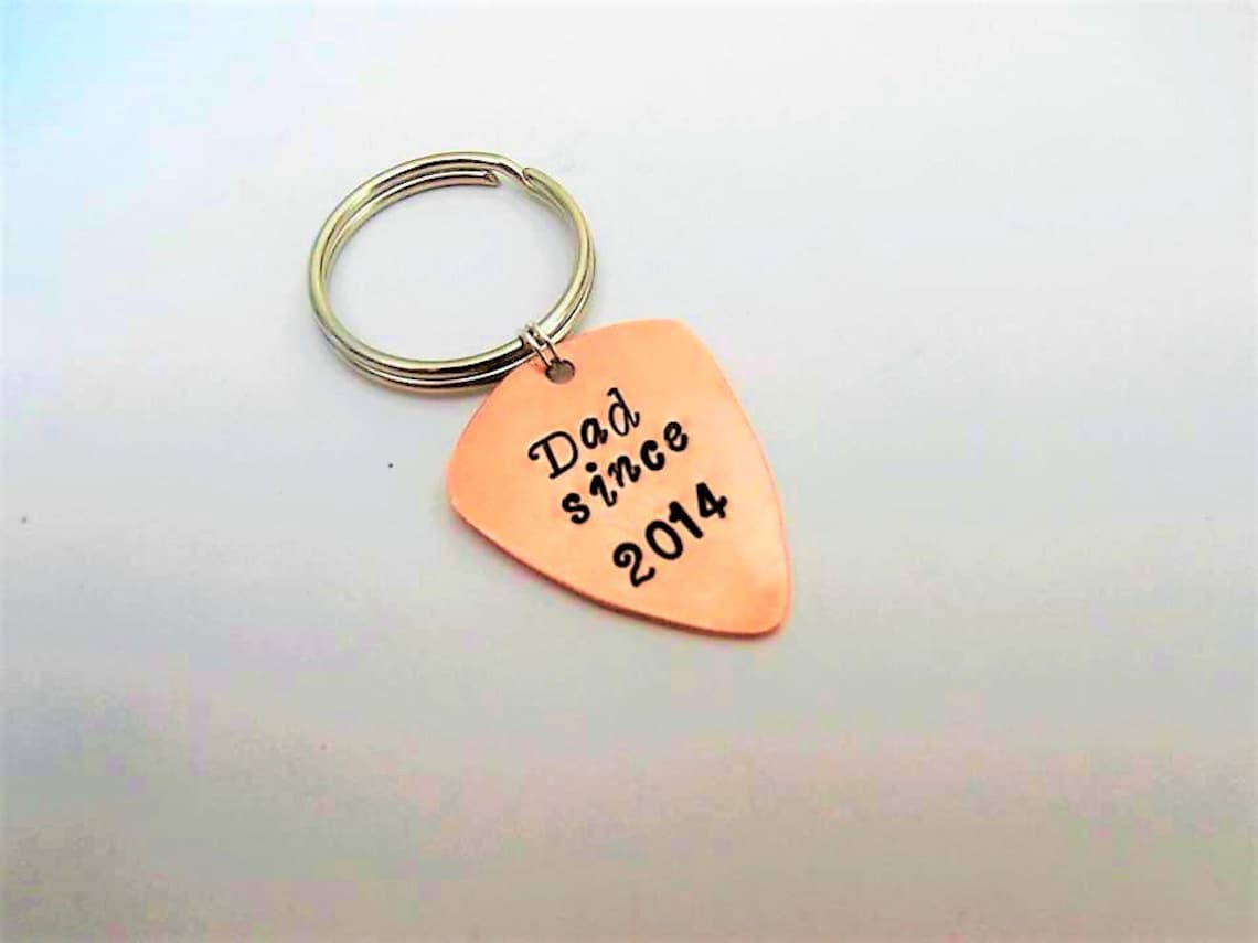 Personalized Guitar Pick Keychain Custom Dad Est. Gift Hand - Etsy