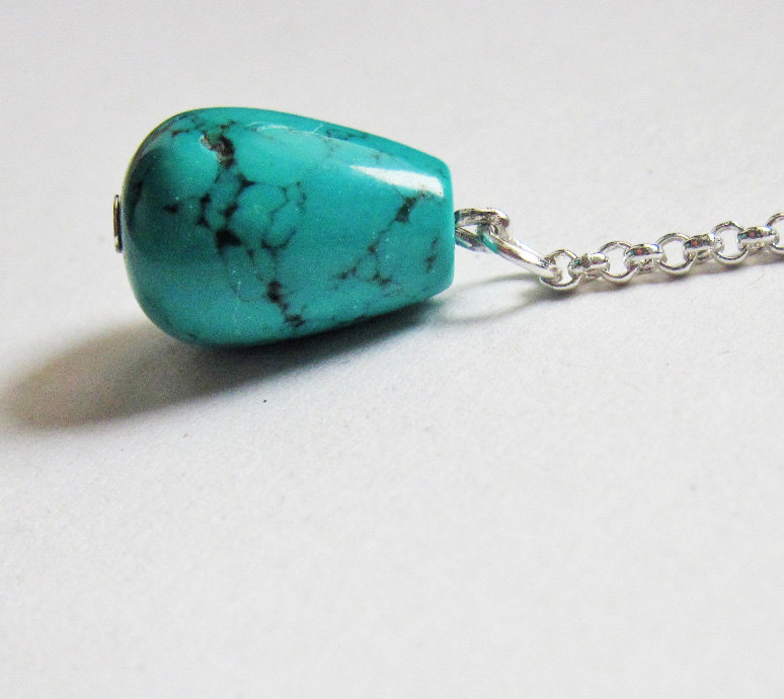Turquoise Necklace Lariat Necklace Infinity Necklace - Etsy
