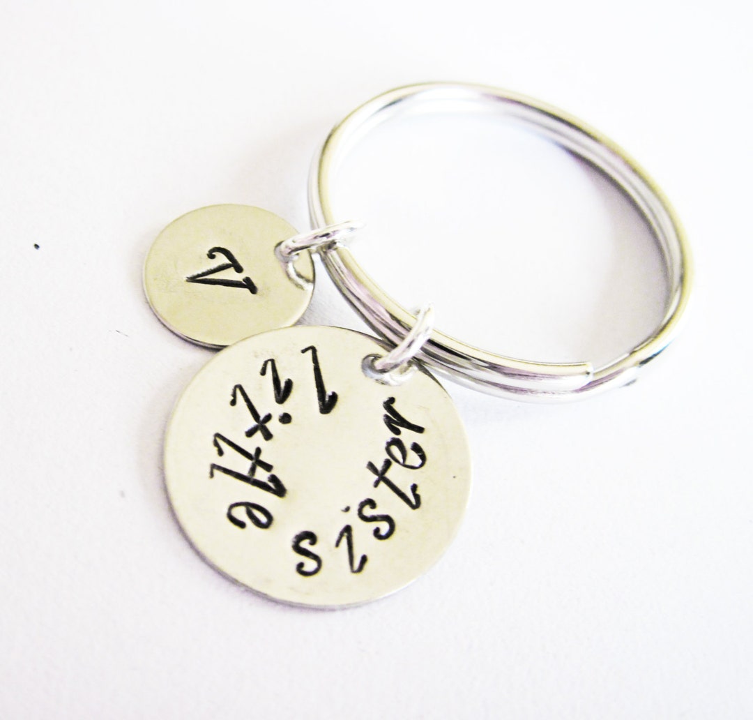 Personalized Little Sister Keychain, Personalized Key Chain Hand ...