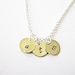 Three Initials Necklace Triple Coin Necklace Engraved 3 - Etsy