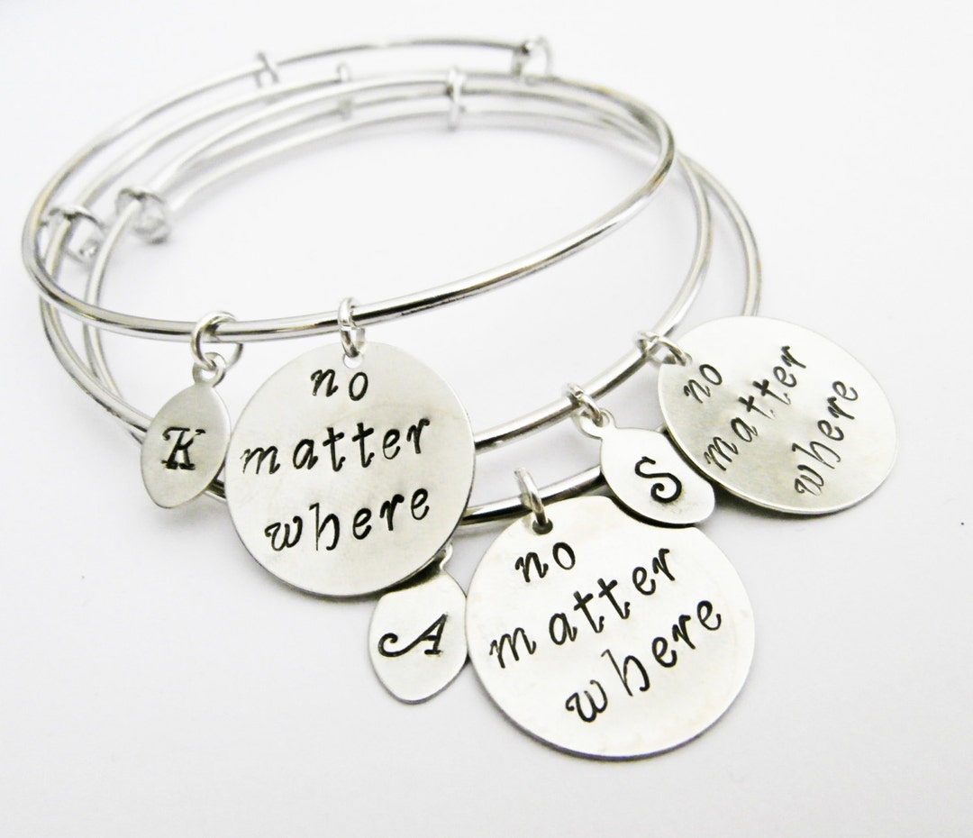 Personalized Best Friends Bangle Bracelet Set 3 Friendship Bracelets ...