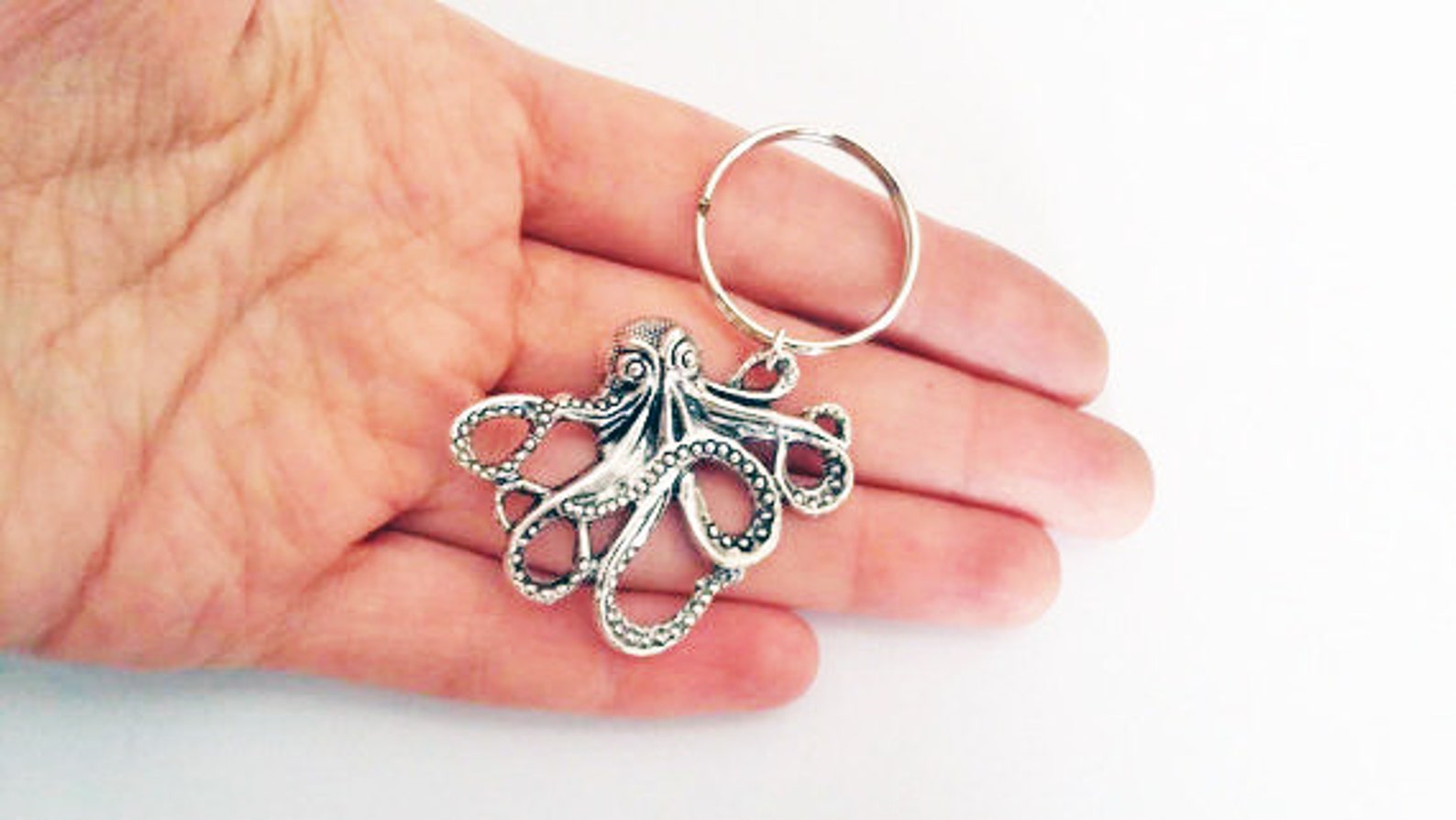 Octopus Keychain Octopus Charm Animal Keychain Friend | Etsy