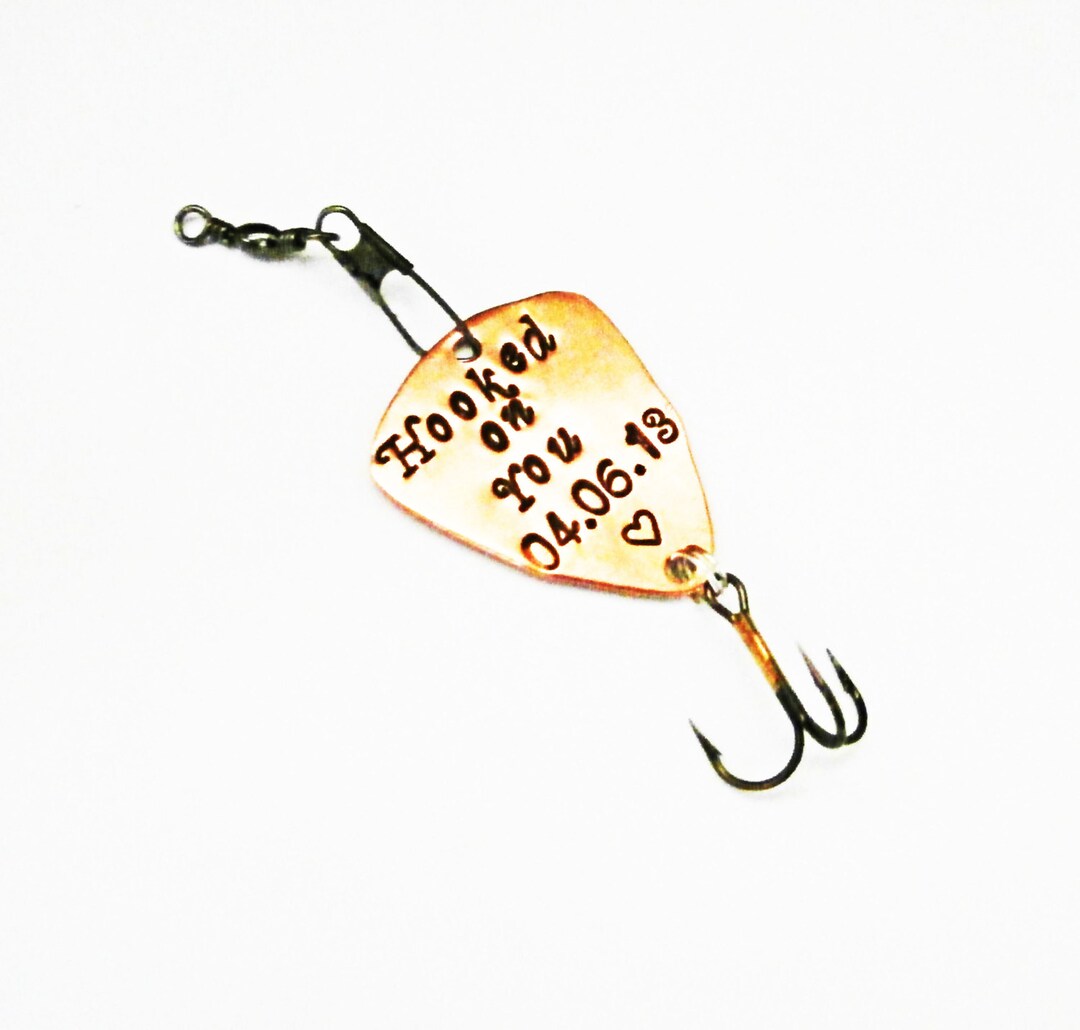Fishing Lure Custom Handstamped Copper Personalized Message, Names ...