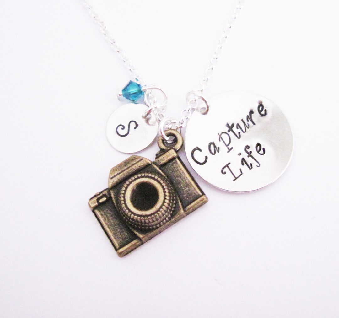 Personalized Camera Necklace, Initial Necklace, Photography Necklace ...