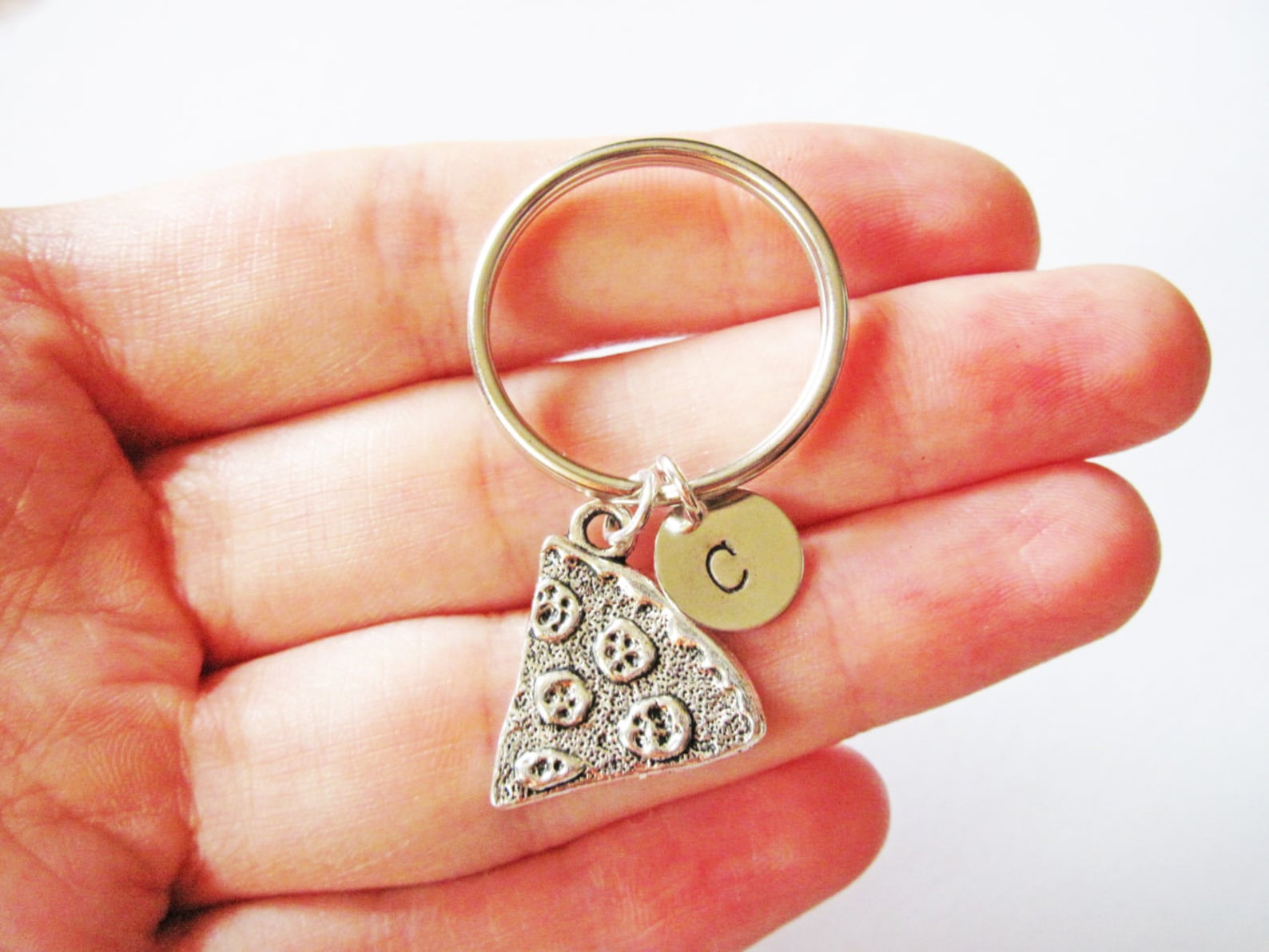 Pizza Keychain Pizza Friendship Keychain Initial Keychain | Etsy