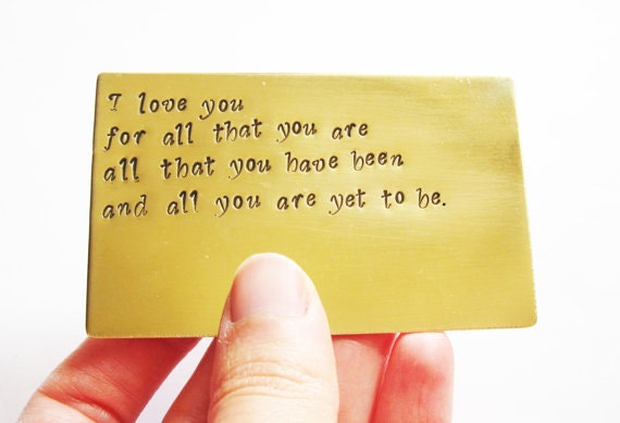 Personalized Wallet Insert Card Best Friends Aluminum | Etsy