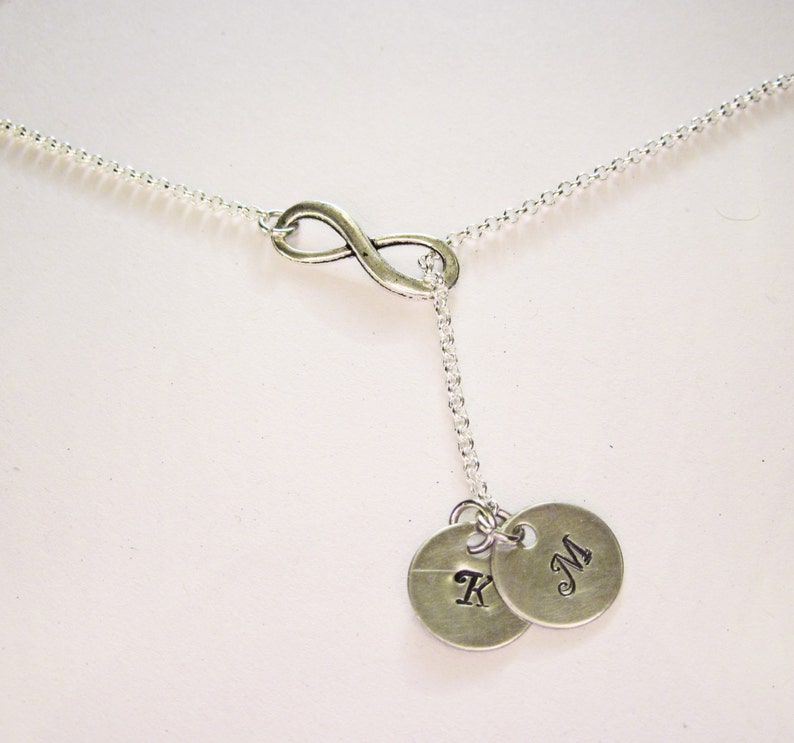 Personalized Initial Silver Infinity Necklace Initial Charm - Etsy
