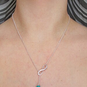 Turquoise Necklace, Lariat Necklace, Infinity Necklace, Turquoise Jewelry, Y Necklace, Infinity ...