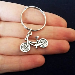 Bicycle Keychain, Silver Keychain, Bike Charm, Bicycle Key Ring ...