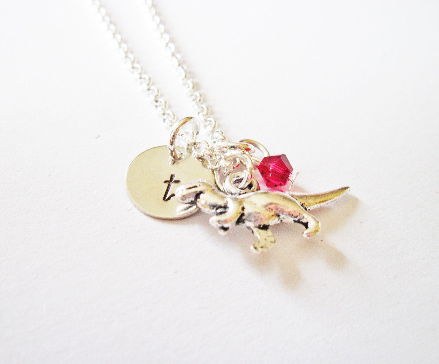 Initial T-rex Necklace Trex Necklace T Rex Dino Necklace | Etsy