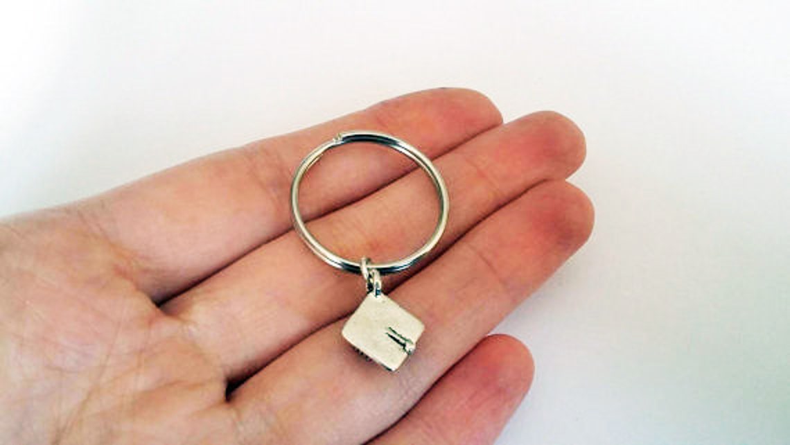 Graduation Cap Keychain Graduation Keychain Silver Keychain | Etsy