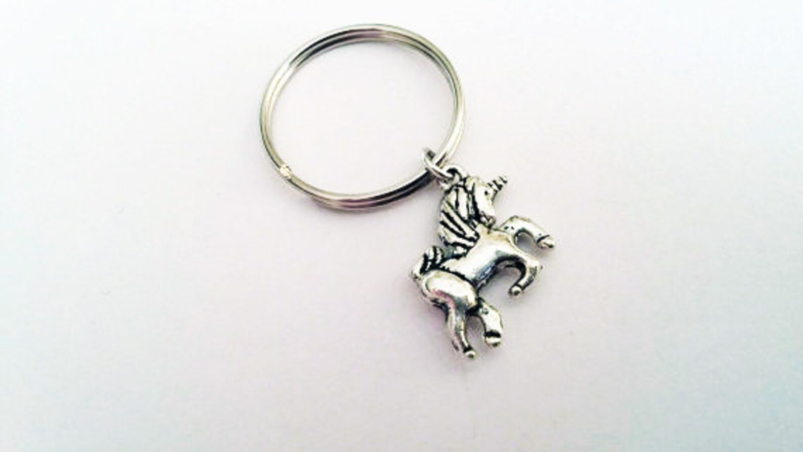 Unicorn Keychain Unicorn Key Ring Silver Keychain Fairytale - Etsy