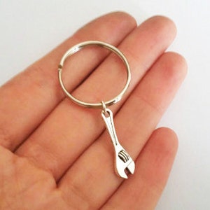Wrench Keychain, Tool Charm, Carpenter Gift, Mechanic Keychain, Spanner ...