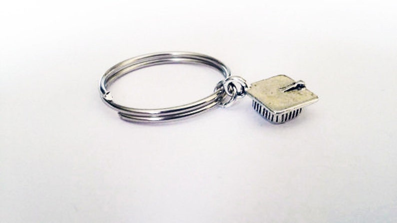 Graduation Cap Keychain Graduation Keychain Silver Keychain | Etsy