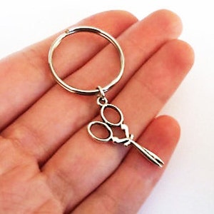 Scissors Keychain, Silver Keychain, Scissors Charm, Sewing Key Ring ...