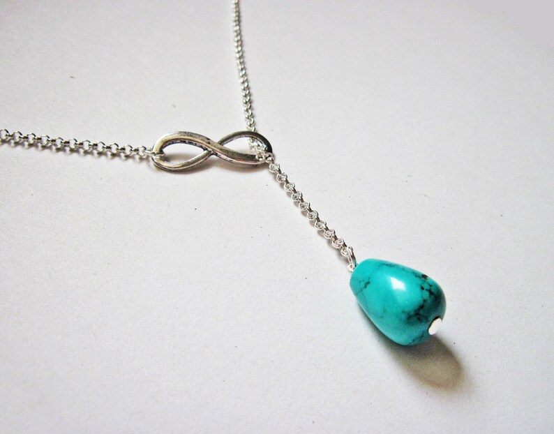 Turquoise Necklace Lariat Necklace Infinity Necklace - Etsy