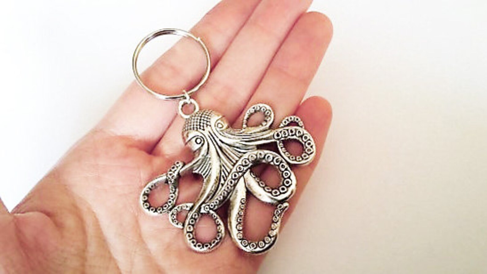 Large Octopus Keychain Steampunk Octopus Charm Animal - Etsy
