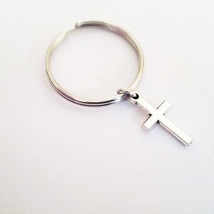 Tiny Cross Keychain, Silver Cross Pendant, Communion Gift, Confirmation ...