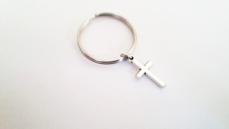 Tiny Cross Keychain Silver Cross Pendant Communion Gift - Etsy