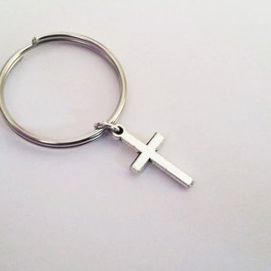 Tiny Cross Keychain, Silver Cross Pendant, Communion Gift, Confirmation ...