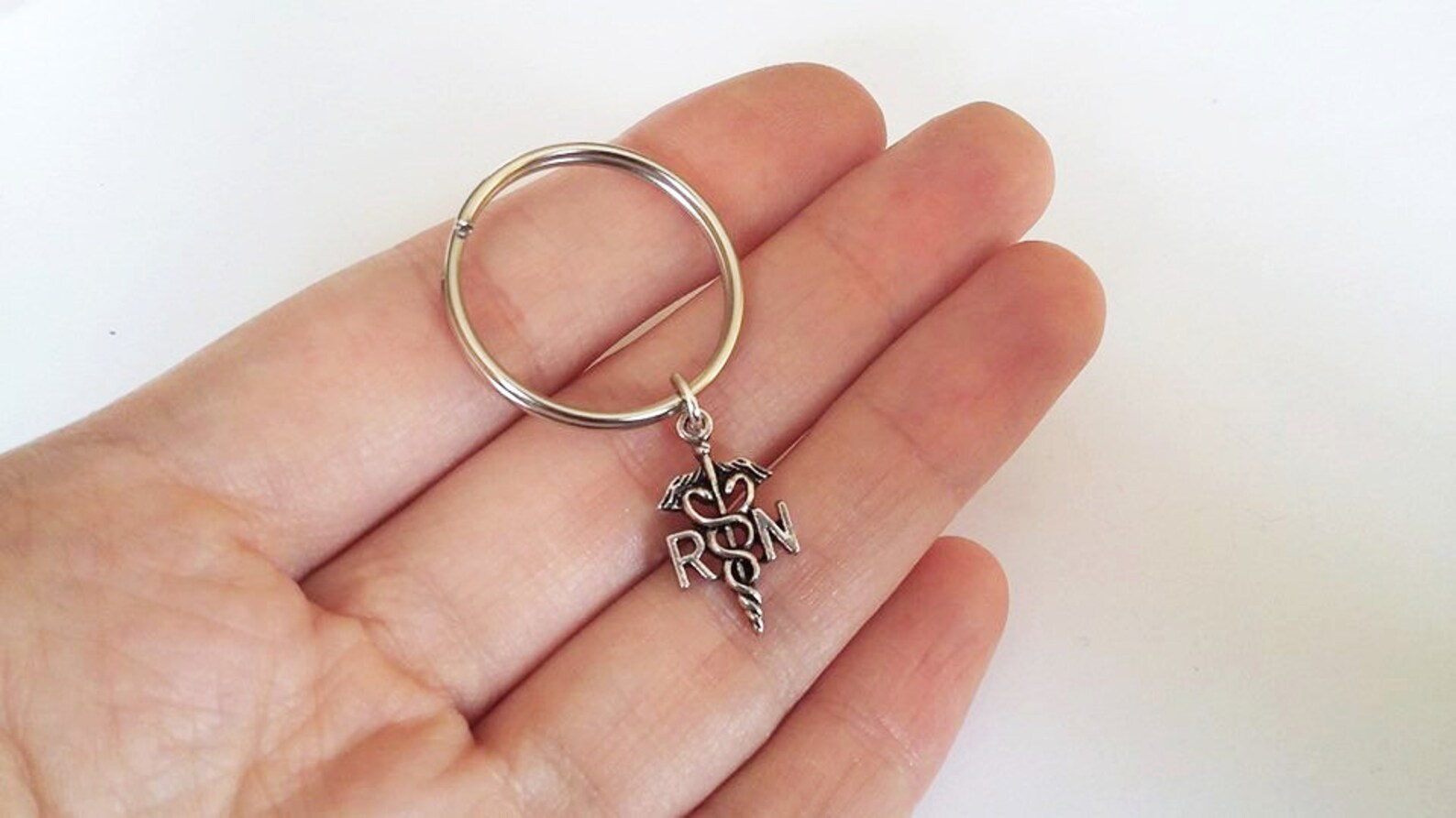 Nurse Keychain Caduceus Symbol Keychain Best Friend Gift - Etsy