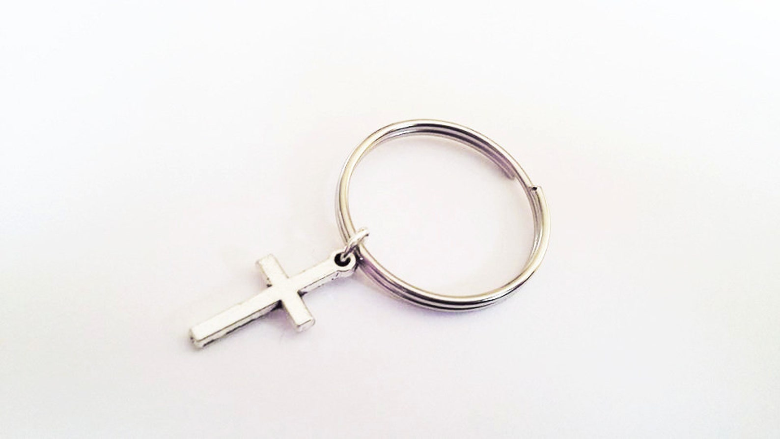 Tiny Cross Keychain Silver Cross Pendant Communion Gift - Etsy