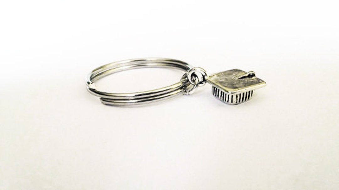 Graduation Cap Keychain, Graduation Keychain, Silver Keychain, No ...