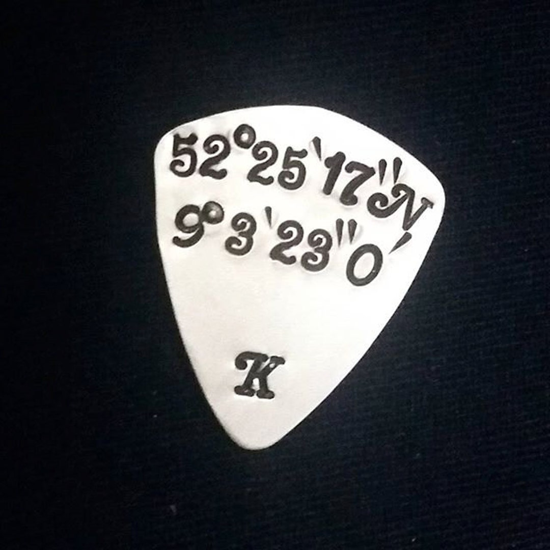 Mens Coordinate Guitar Pick Latitude Longitude Guitar Plectrum ...